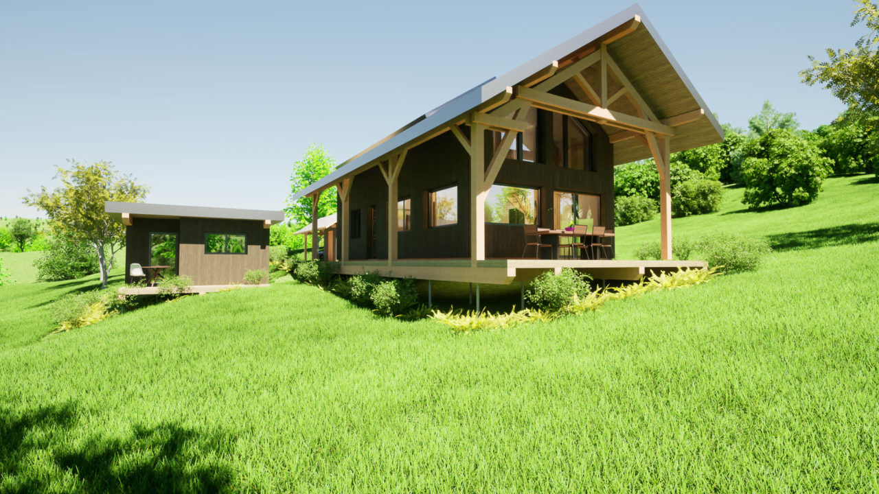 Conception maison ossature bois sur pieux dans l'ain- MocaBois